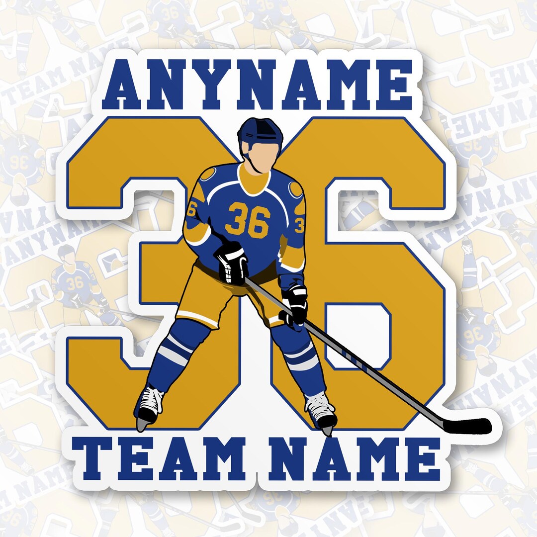 Custom Name Hockey Sticker, Personalized Name and Number Ice Hockey ...