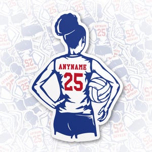 Personalized Volleyball Sticker, Custom Girl Volleyball Player Team ...