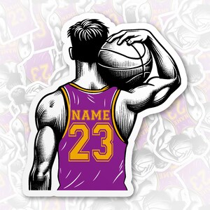 Custom Basketball Name Sticker, Personalized Basketball Name Sticker ...