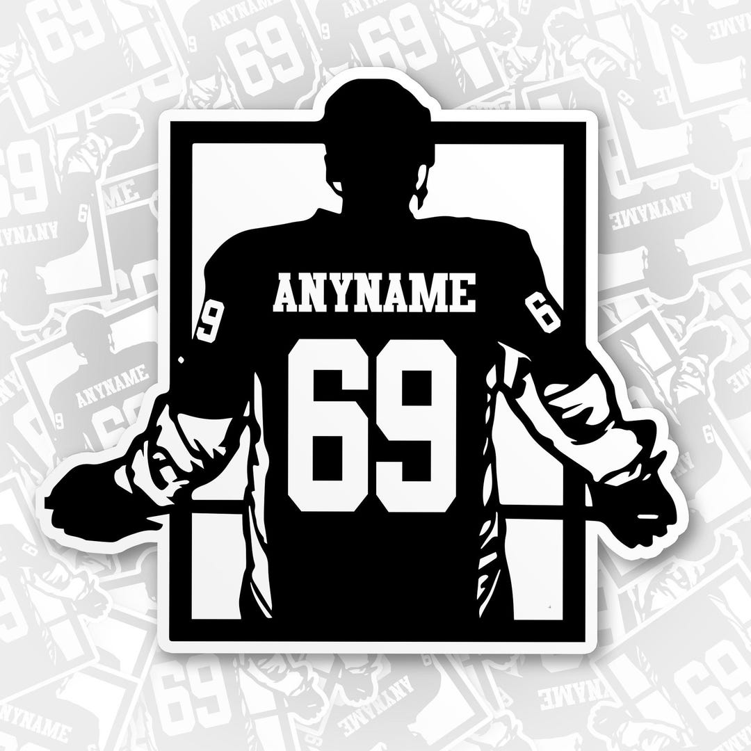 Custom Hockey Name Decal Sticker, Personalized Hockey Name Number ...