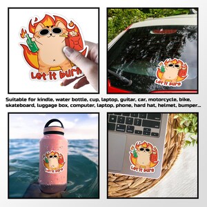 Let It Burn Arson Cat Sticker, Funny Cat Angry Cat Sticker, Cat Meme ...