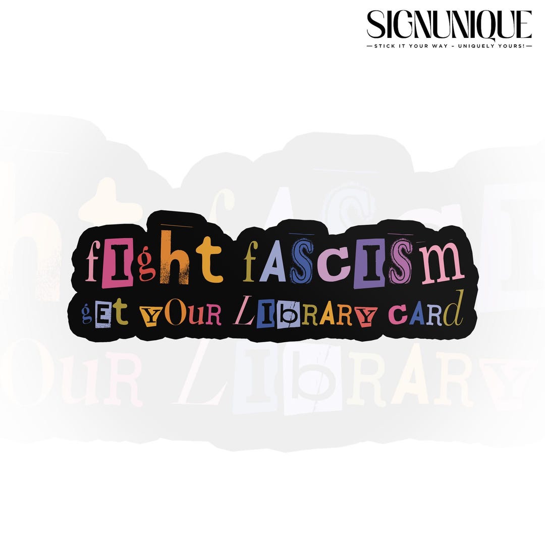 Liberal Library Bumper Sticker, Fight Fascism Political Human Rights ...