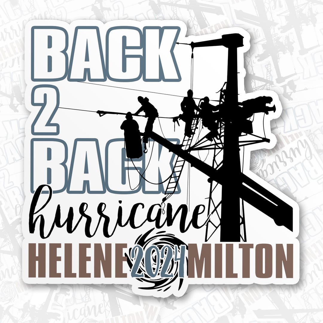 2024 Hurricane Helene Milton Sticker, Lineman Decal Stickers, Florida ...