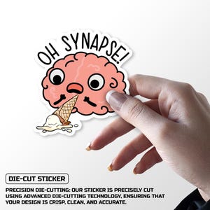 Oh Synapse Sticker, Funny Brain Stickers, Mental Health Anxiety Sticker ...
