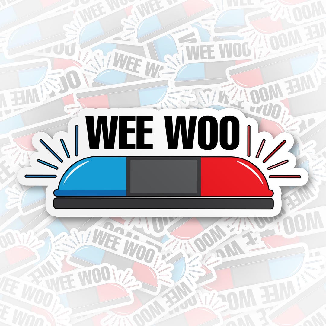 Wee Woo Sticker, Police Car Lights, Law Enforcement Waterproof Die-cut ...