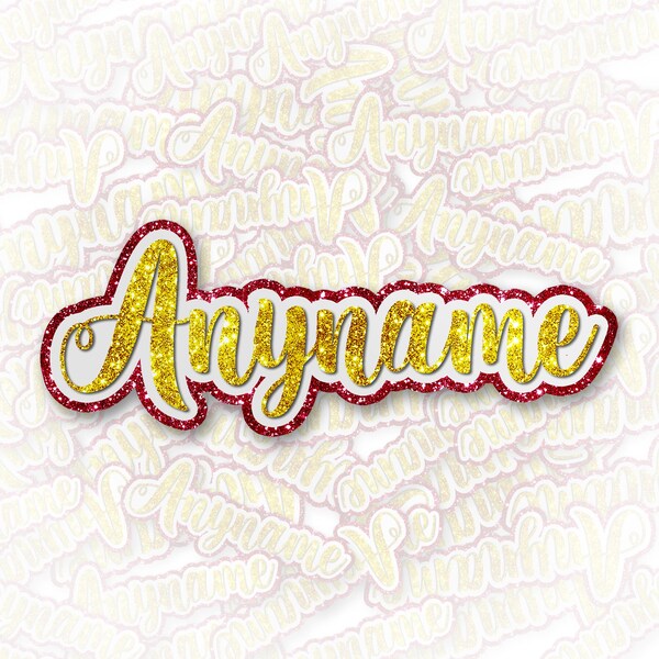 Glitter Name Cards - Etsy