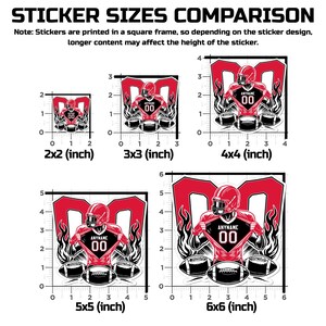 Custom Football Name, Personalized Football Player Name Number Sticker ...