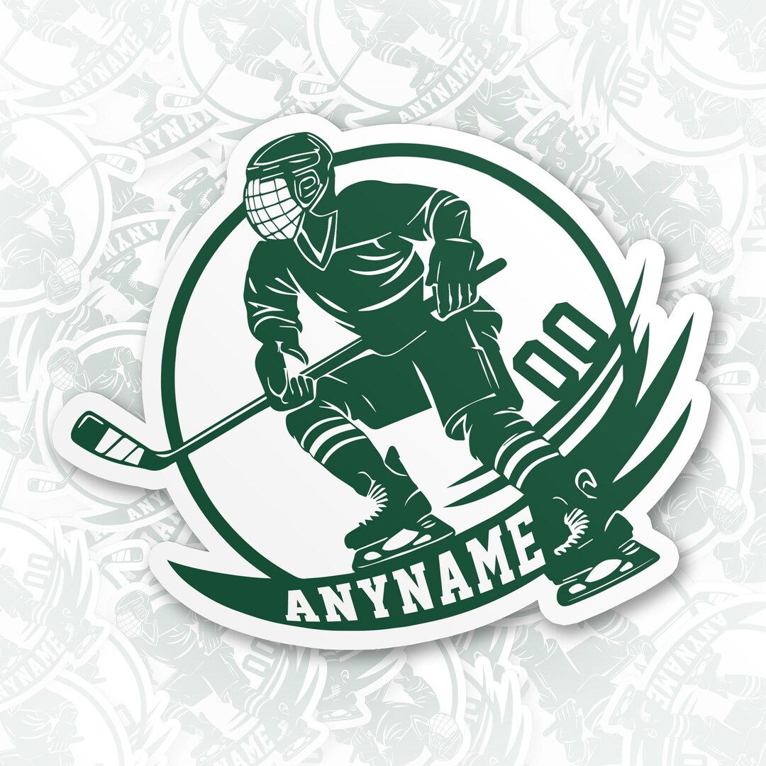 Custom Hockey Player Sticker, Personalized Hockey Name and Number Cool ...