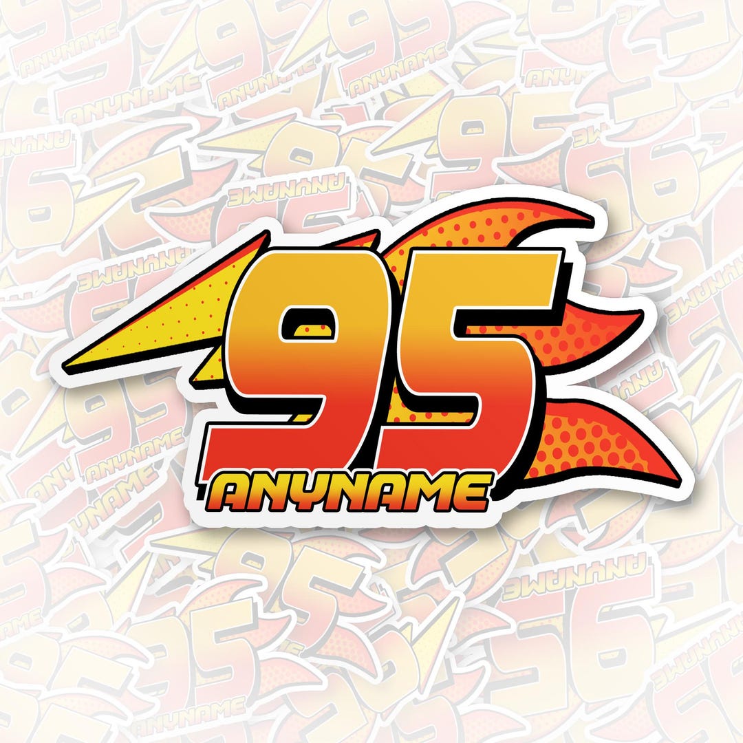 Custom Racing Decal Sticker, Personalized Name, Number Lightning ...