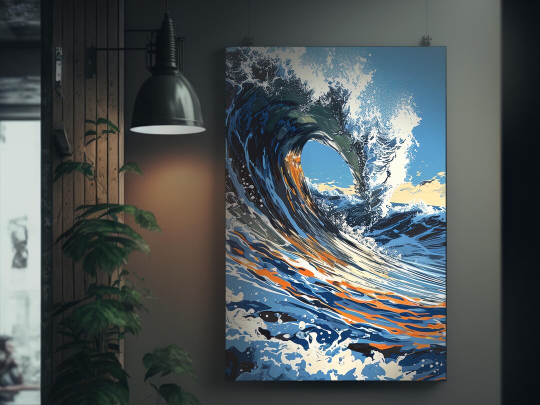 Ocean Wave Poster | Generative Fractal Art | Abstract Sea Painting ...