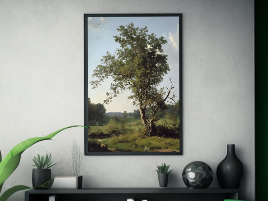 Exquisite Tree in Field Artwork Inspired by American Barbizon School ...
