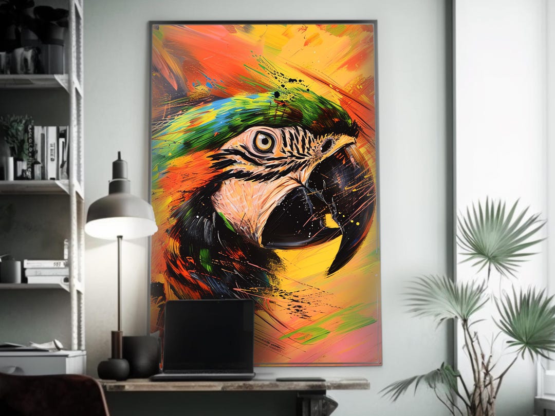 Psychedelic Parrot Graffiti Art Poster Colorful & Vibrant Energetic ...