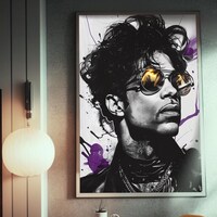 Prince Painting - Abstract Painting of Prince, the Legendary Musician ...