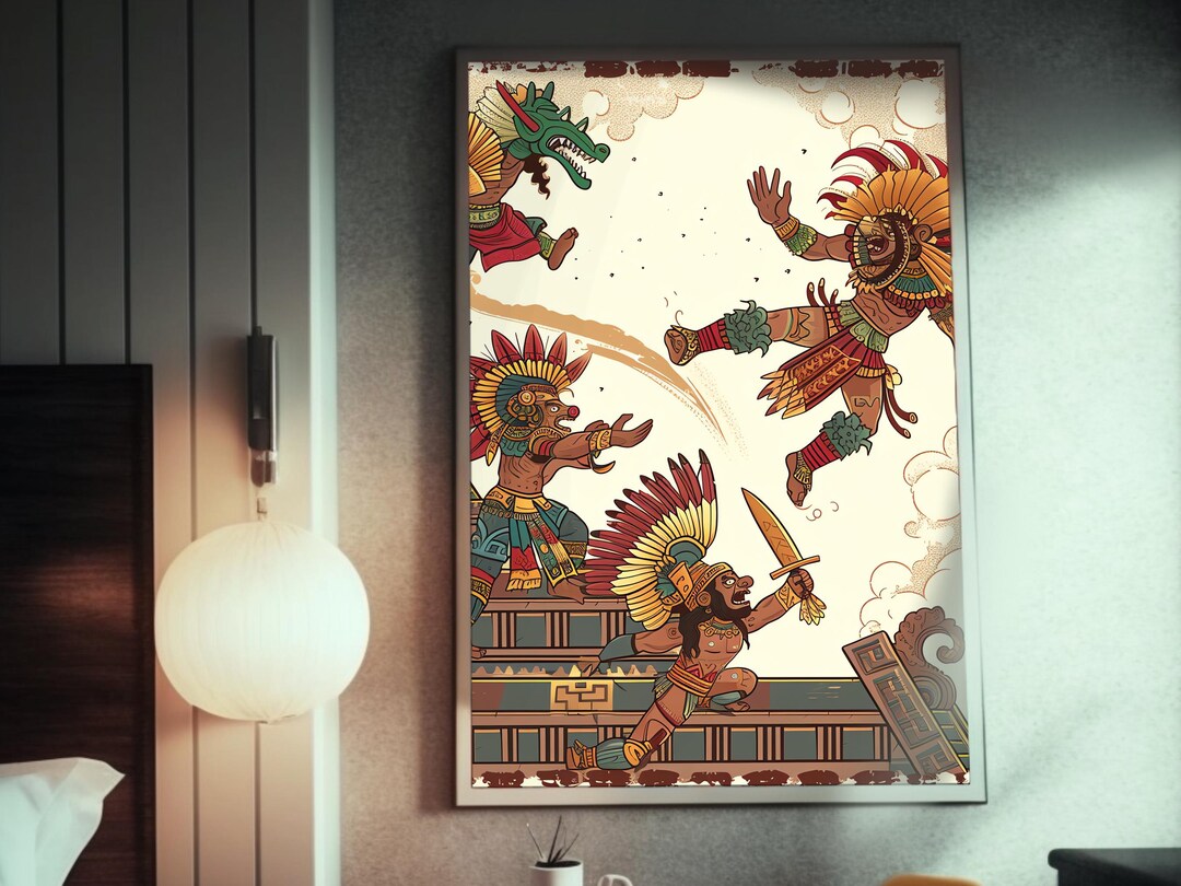 Aztec & Mayan-inspired Fantasy Art Print Quetzalcoatl Style ...