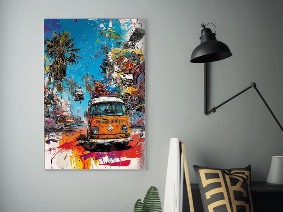 Abstract Funk Art Surf Van Poster | Ultrafine Detail | Inspired by ...