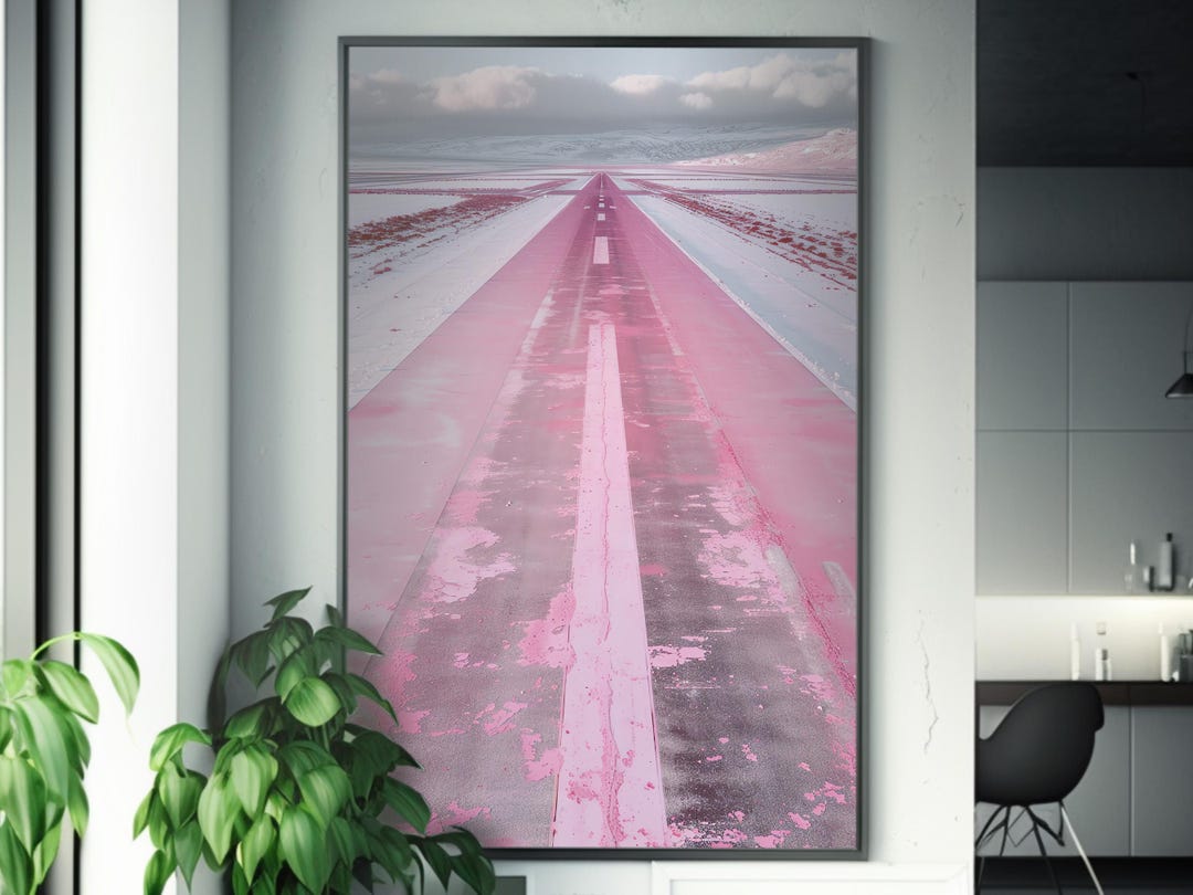 Ultrafine Pink Road Art Land Art Poster Highway Landscape Art Tumblr ...