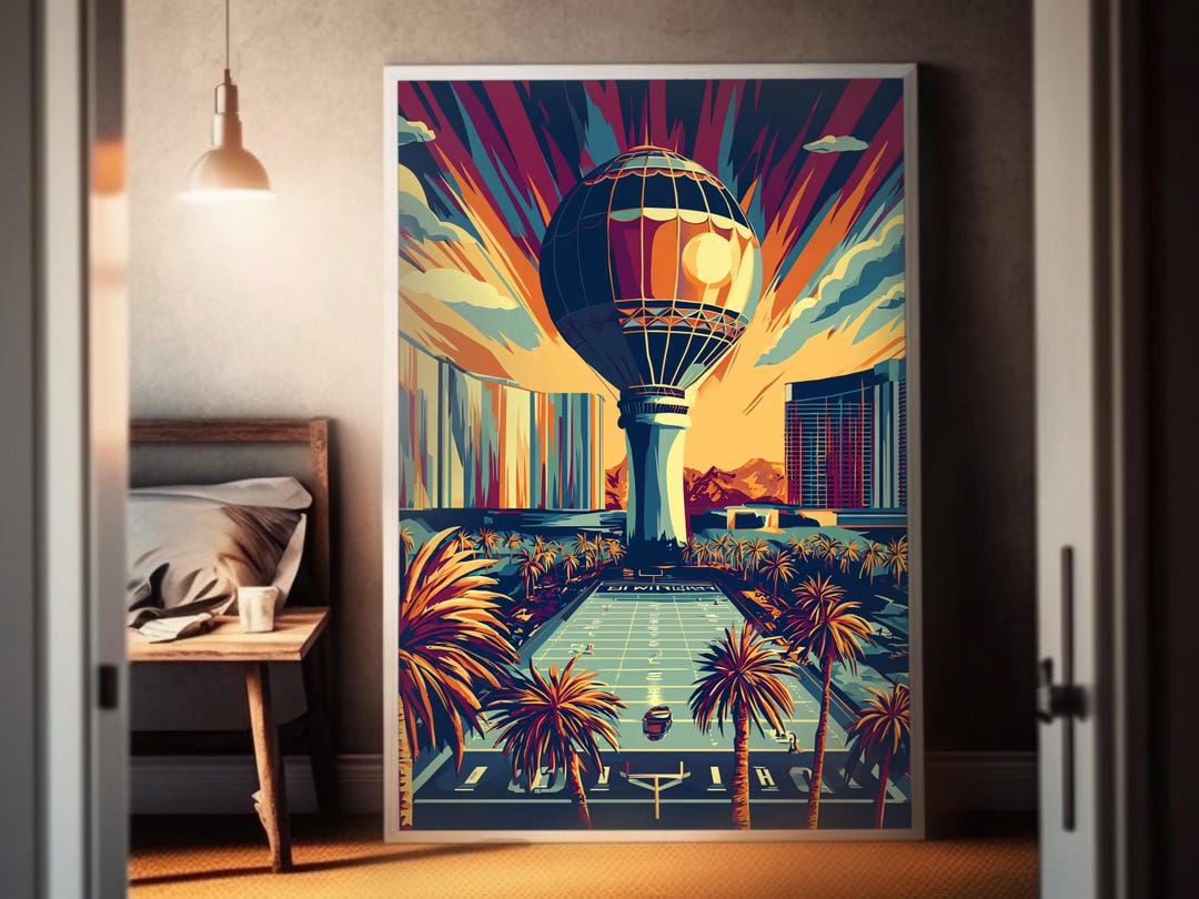 Retrofuturism City Art | Hot Air Balloon Poster | Stratosphere Flight ...
