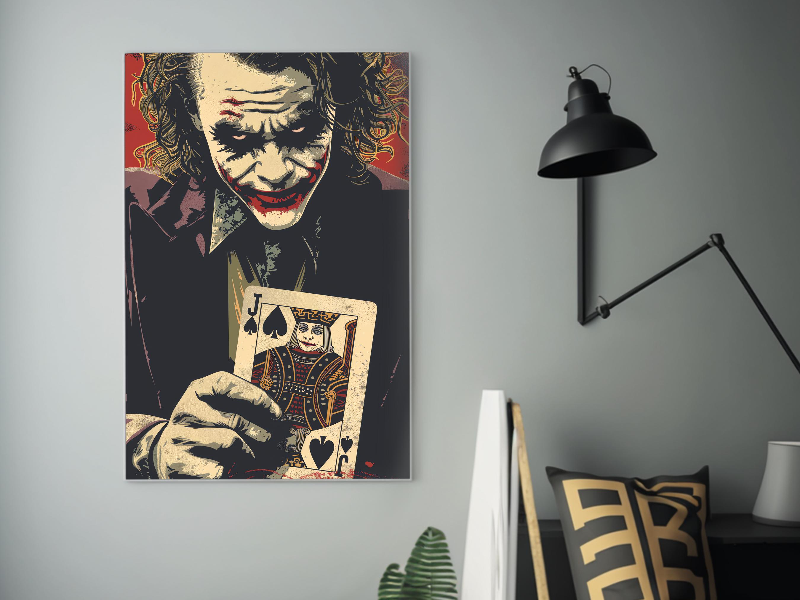 Joker Playing Card Close-up Art Print Casino Poster Gambling Wall Decor ...