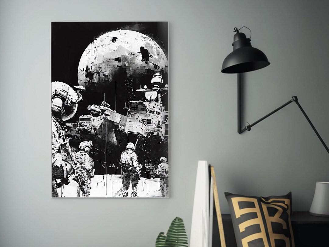 Sci-fi Soldiers Poster | Spaceship Art | White Armor Panels | Ultrafine ...