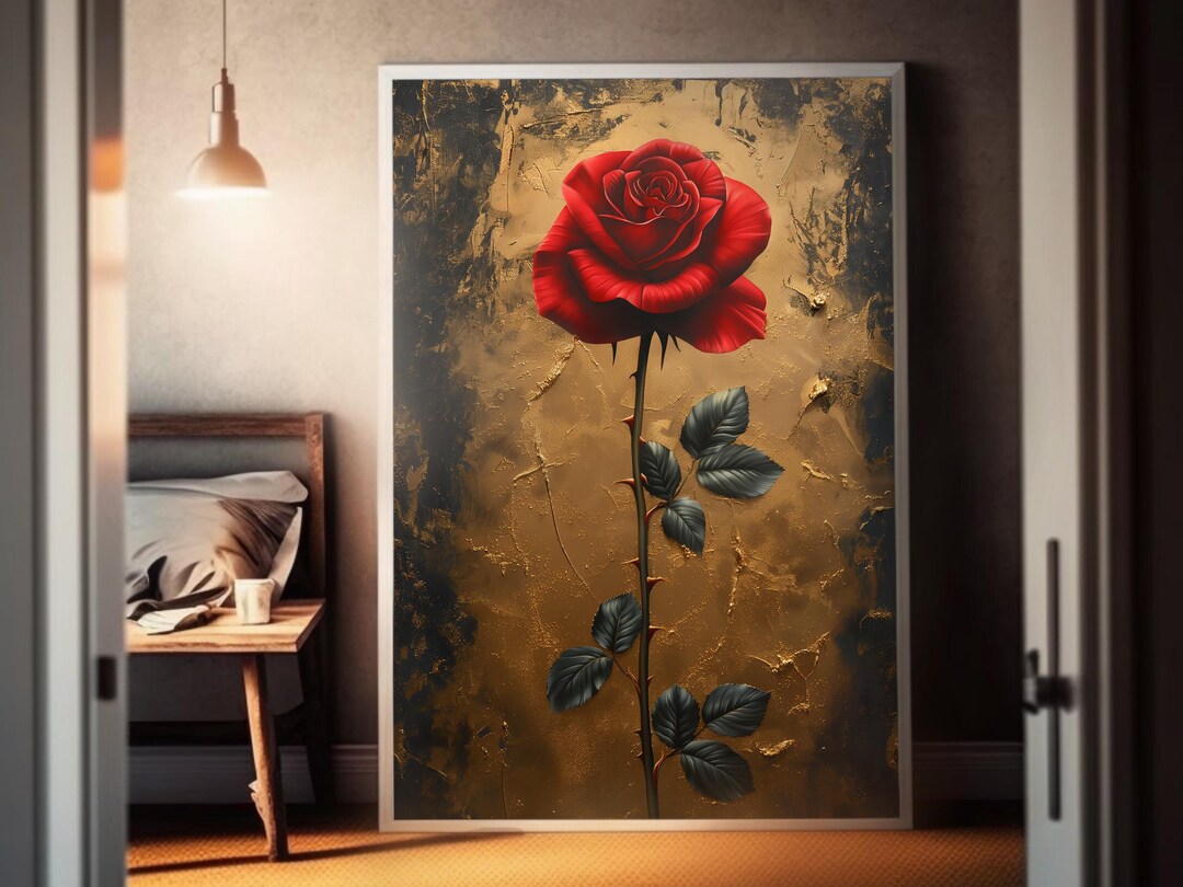 Rococo Red Rose Gold Leaf Background Art Airbrush Technique Cgsociety ...