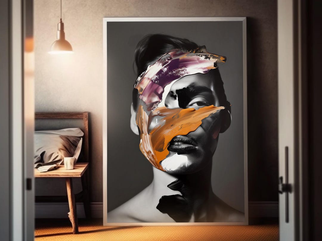 Abstract Expressionism Face Painting Poster Ultrafine Detail Award ...