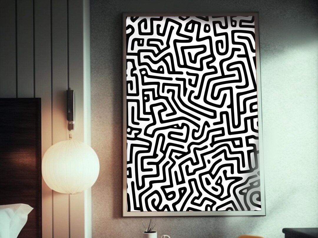 Keith Haring-inspired Generative Line Art Poster | Abstract Polycount ...