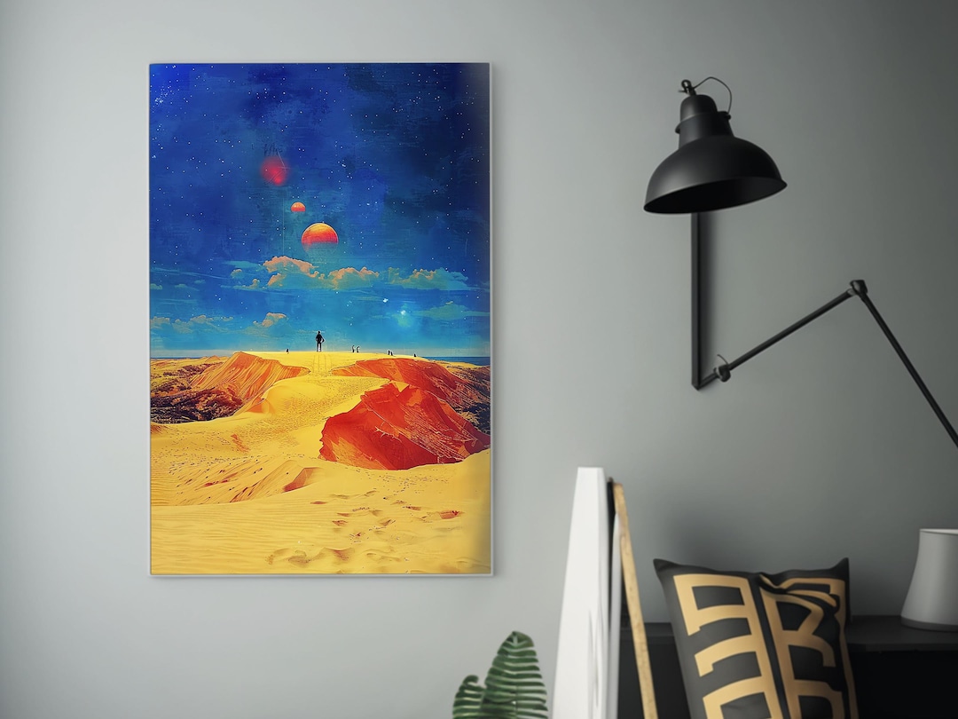 Desert Space Art Poster Retro Futurism Style Cgsociety Artist Creation ...