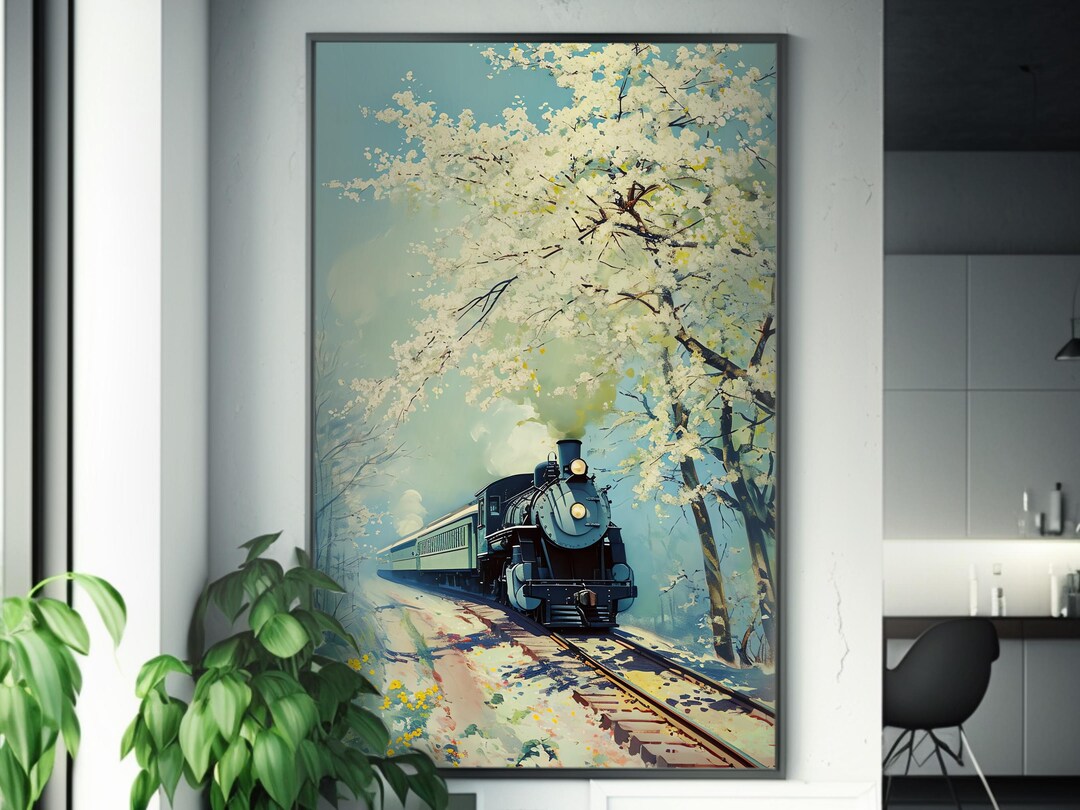 Train on Tracks Fantasy Art Poster Digital Painting Cgsociety Trend ...