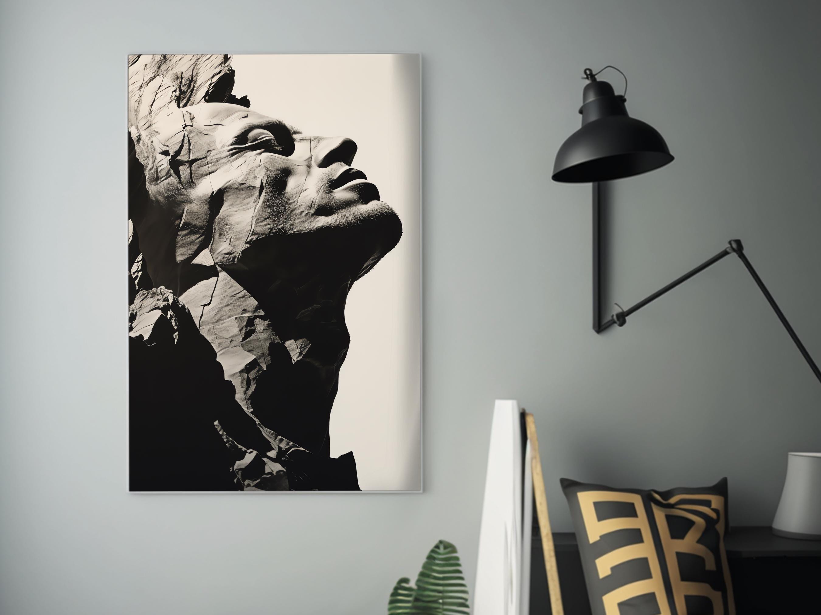 Hyperrealistic CGI Man Statue Poster Zbrush Clay Sculpture Art Ambient ...