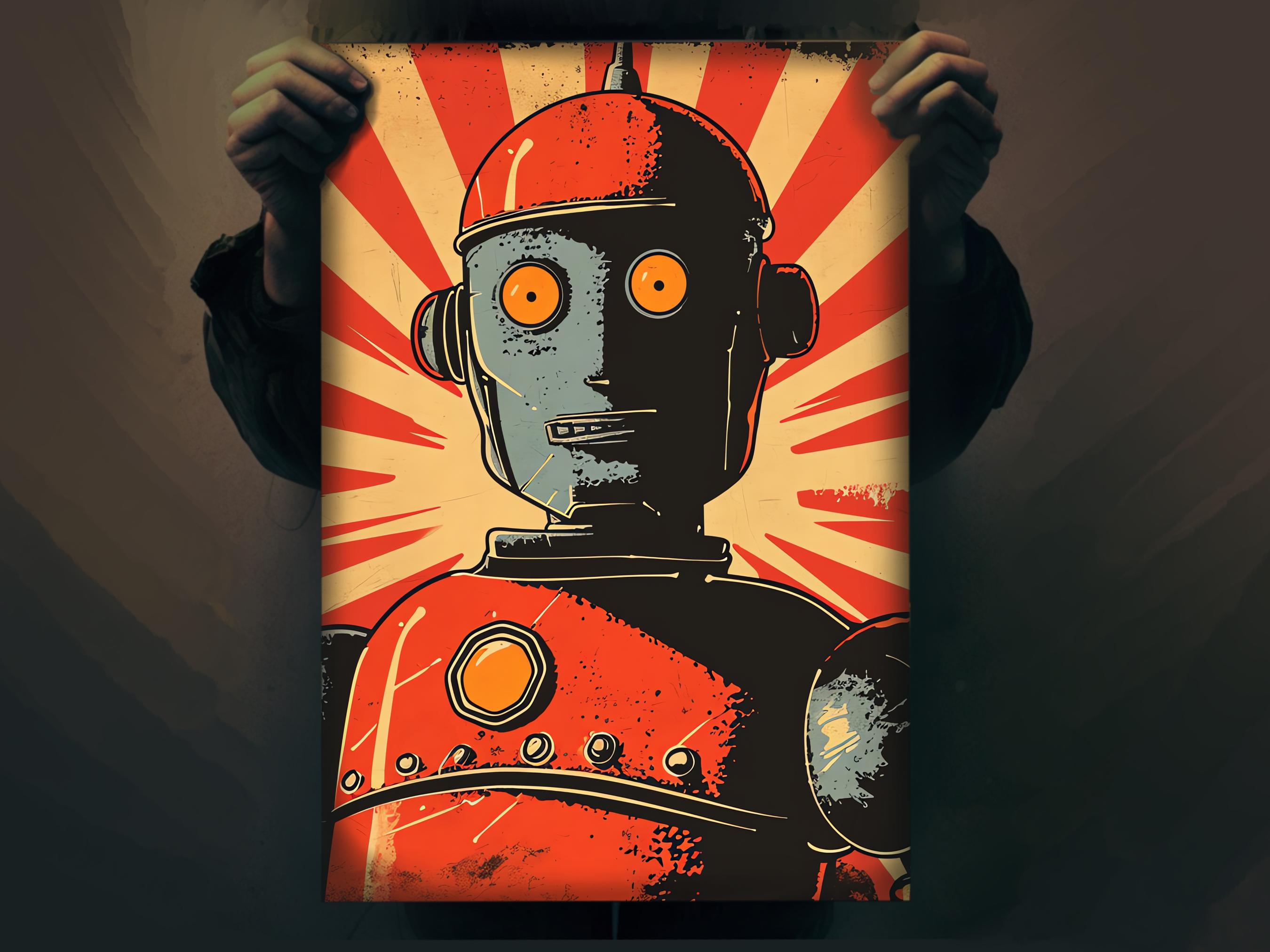 Robot Future Poster Art | Sunburst Background | Automatist Revolution ...