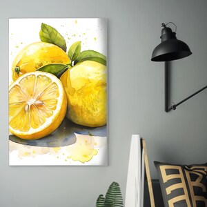 Lemon Halves Poster Watercolor Painting Print Ultrafine Artwork Citrus ...