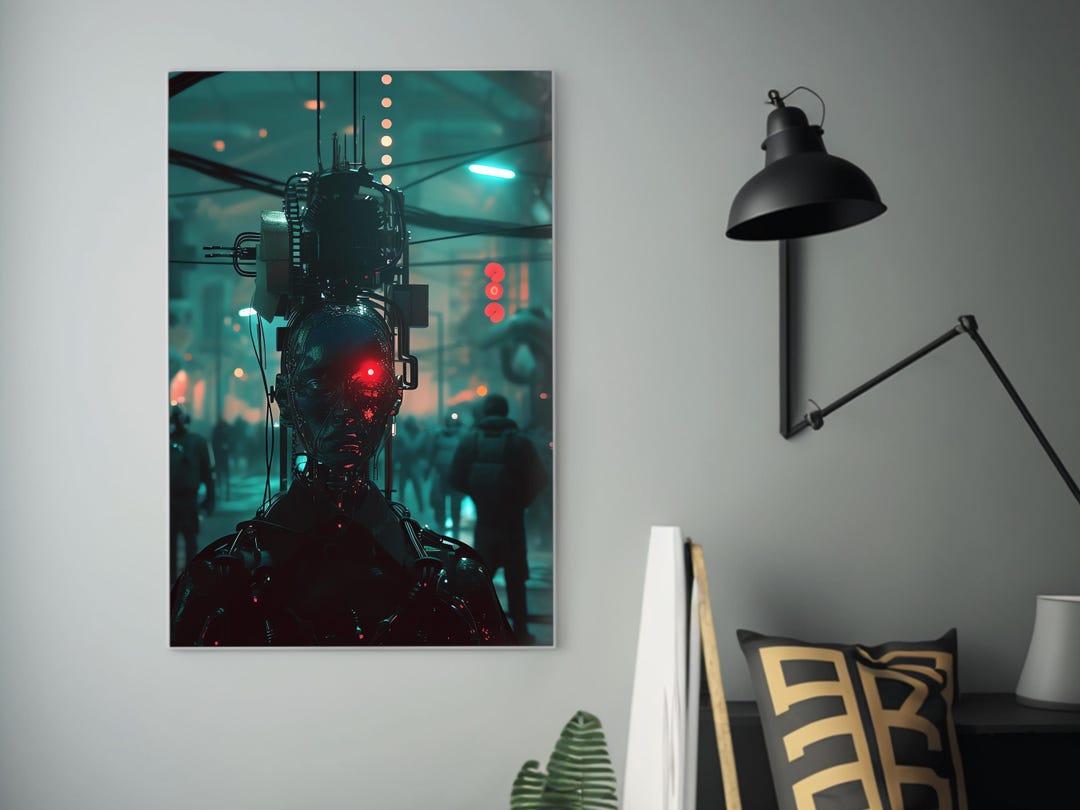 Cyberpunk Red Light Head Poster | Cgsociety 8K Retrofuturism ...