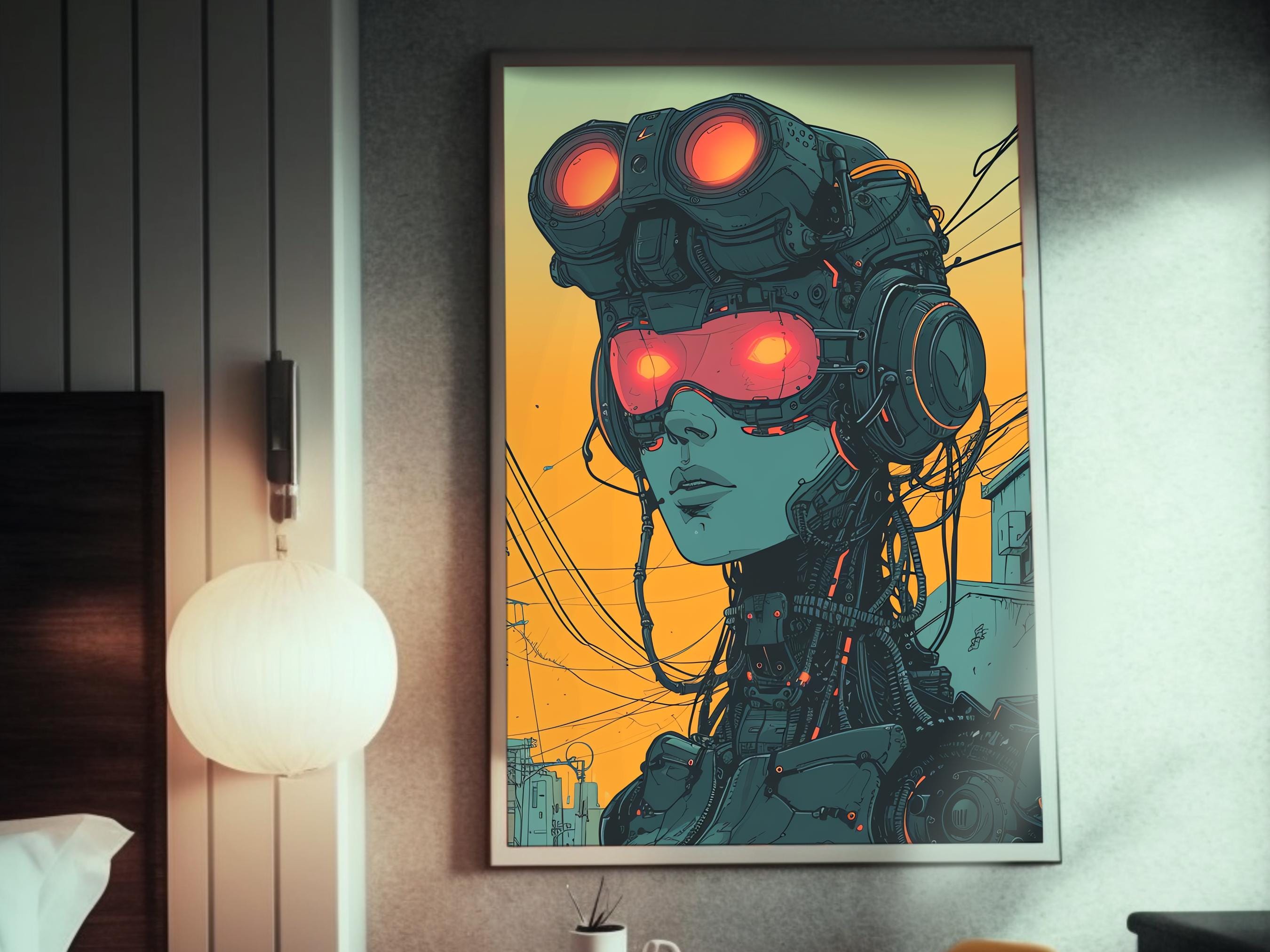 Cyberpunk Art Print: Retrofuturism Cyborg With Headphones Cgsociety ...