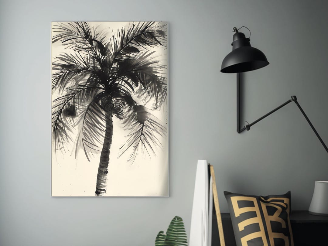 Modern European Palm Tree | Ink Painting | Photorealistic Art ...