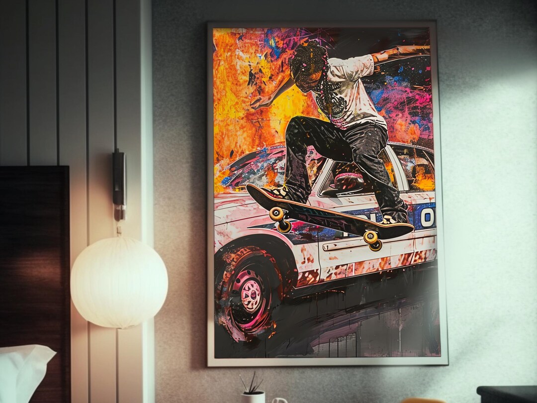 Skateboarder on Cruiser Art Print Ultrafine Detail Painting Behance ...