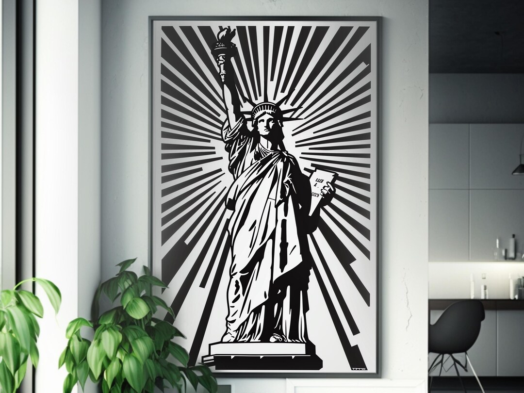 Monochrome Liberty Statue Silk Screen Poster Reddit Contest Champion ...