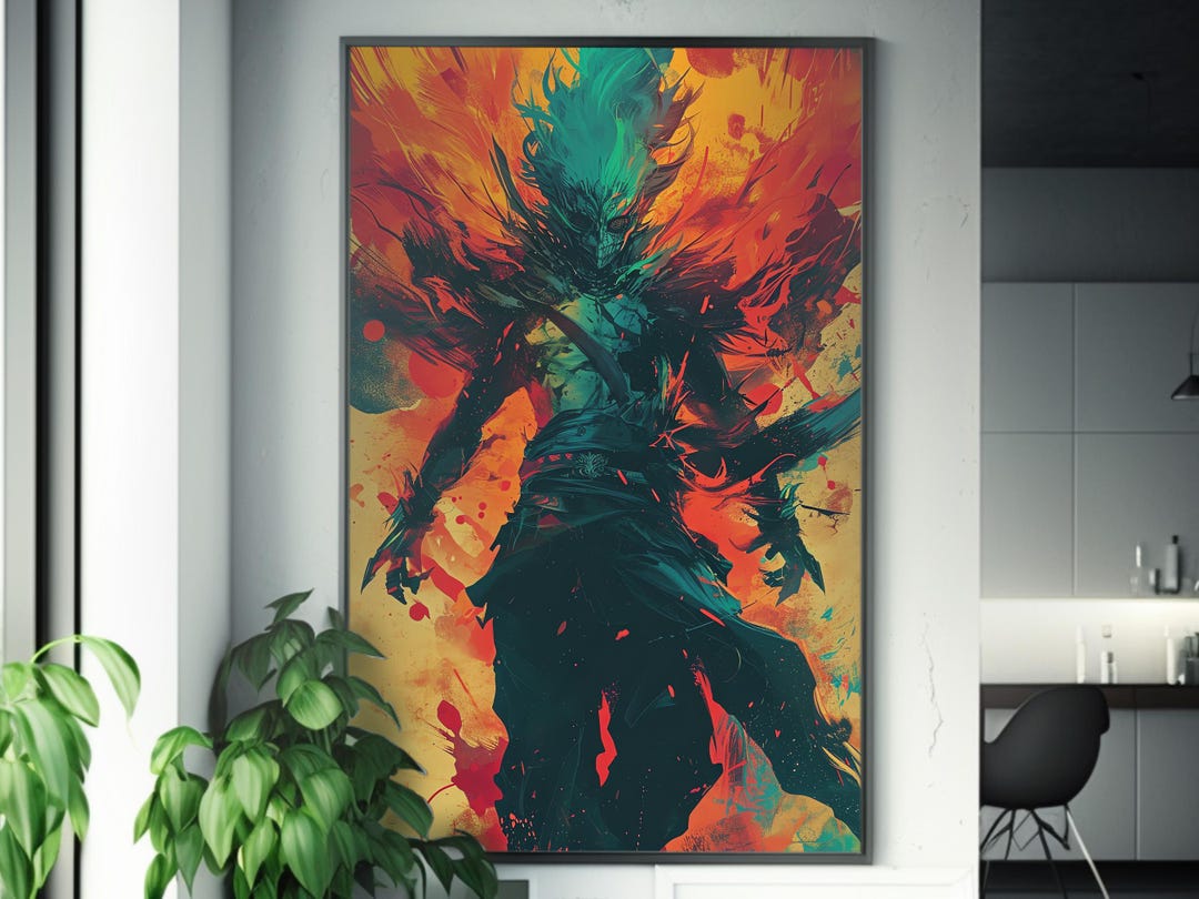 Samurai Demon Warrior Artwork | Fantasy Vector HD Poster | Sword ...