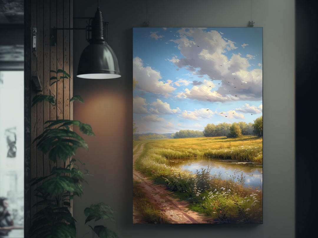 Vintage American Farm Scene | Rustic Field Dirt Road Art Print ...