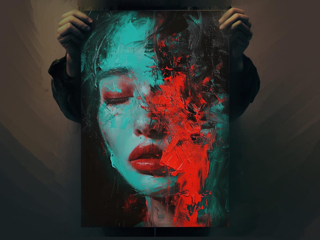 Emotive Self-destructive Art Poster | Wlop-inspired Style | Woman With ...
