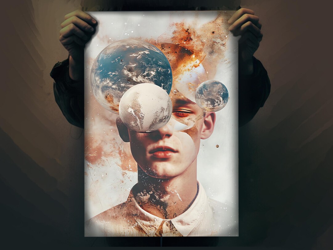 Psychedelic Planetary Head Art Poster Behance Contest Winner Surrealism ...