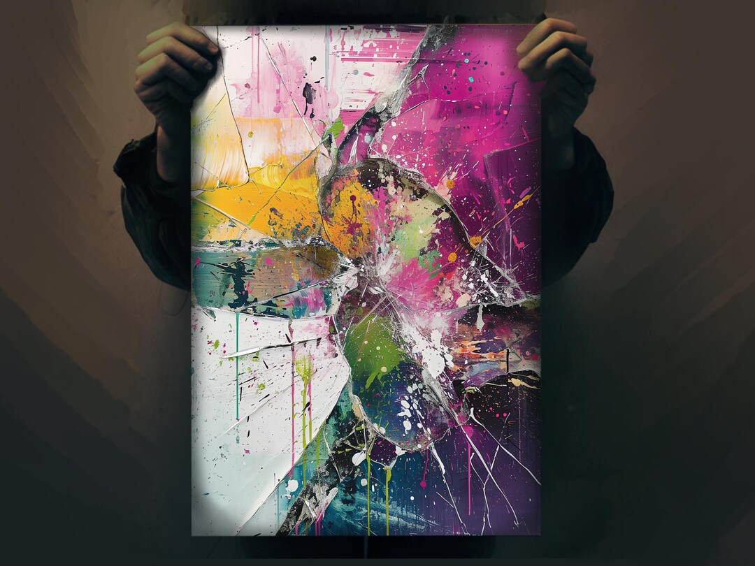 Abstract Bird Imagery Auto-destructive Art Vivid Color Palette ...