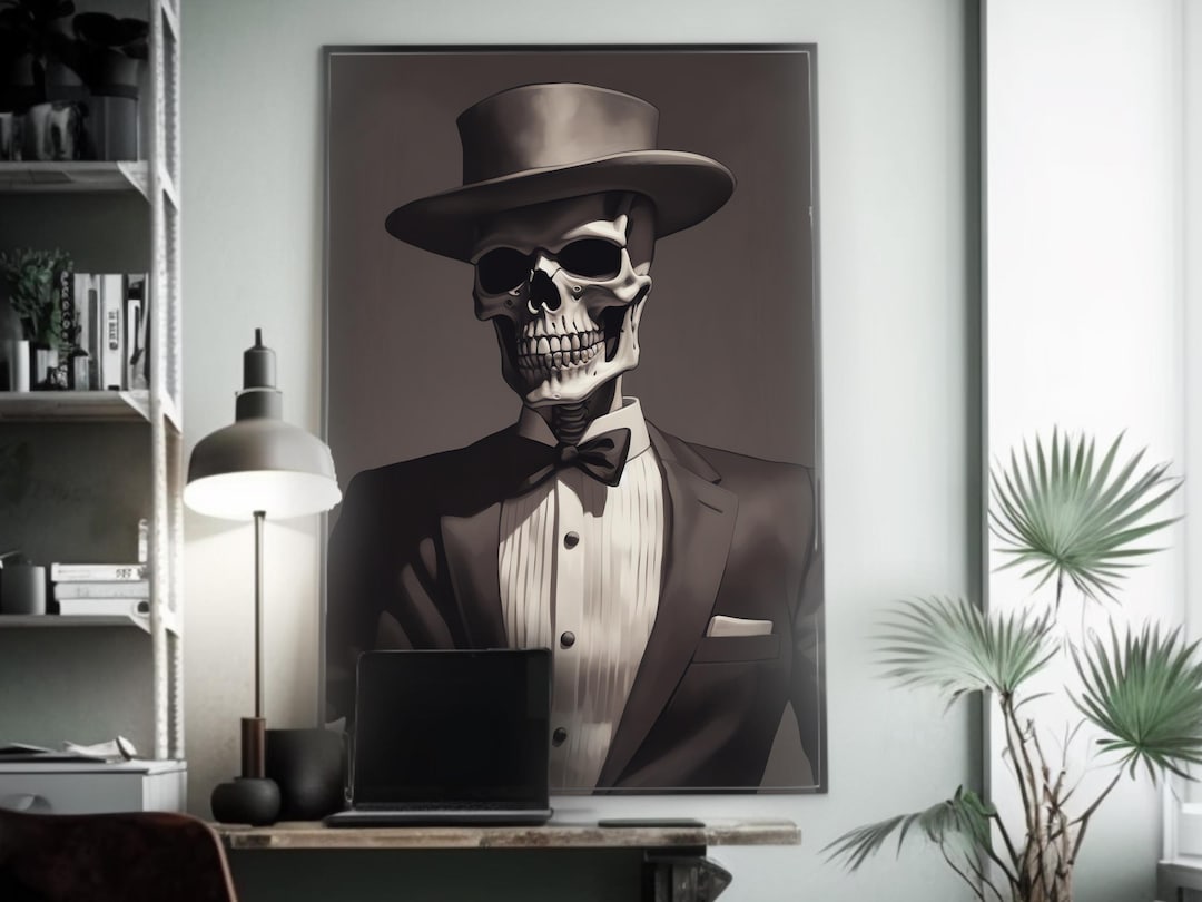 Skeleton Portrait in Tuxedo & Top Hat Vanitas Style Art Trending on ...