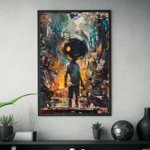 Cyberpunk Funk Art Robot Painting Robot Futuristic Canvas Trending on ...