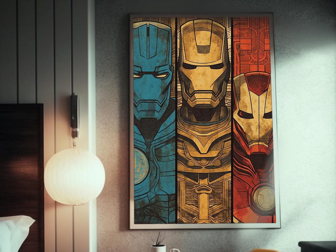 Iron Man Assembly Poster Steel Suit Portrait Wall Art Print Superhero ...