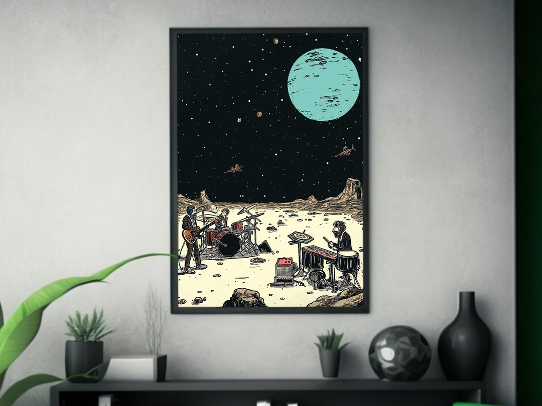 Moon Musicians Poster Lunar Walk Space Art Alien Musician Lost in Space ...
