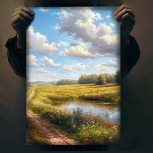 Vintage American Farm Scene | Rustic Field Dirt Road Art Print ...