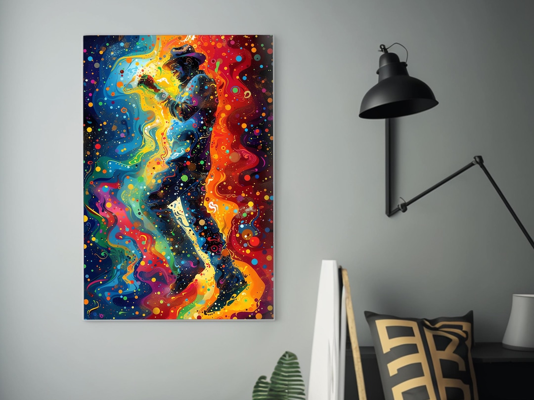 Colorful Abstract Baseball Player Artwork Funk Art Human Figures ...