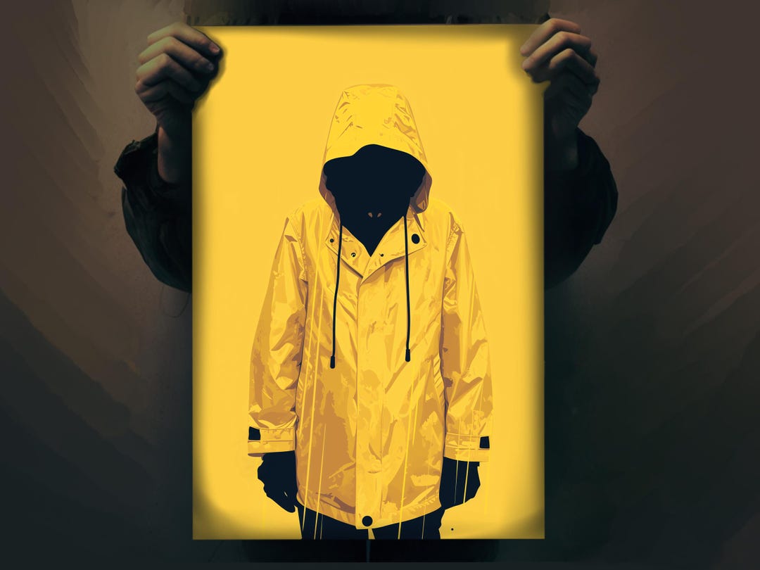 Yellow Raincoat Portrait Cgsociety Inspired Digital Art Monochrome ...