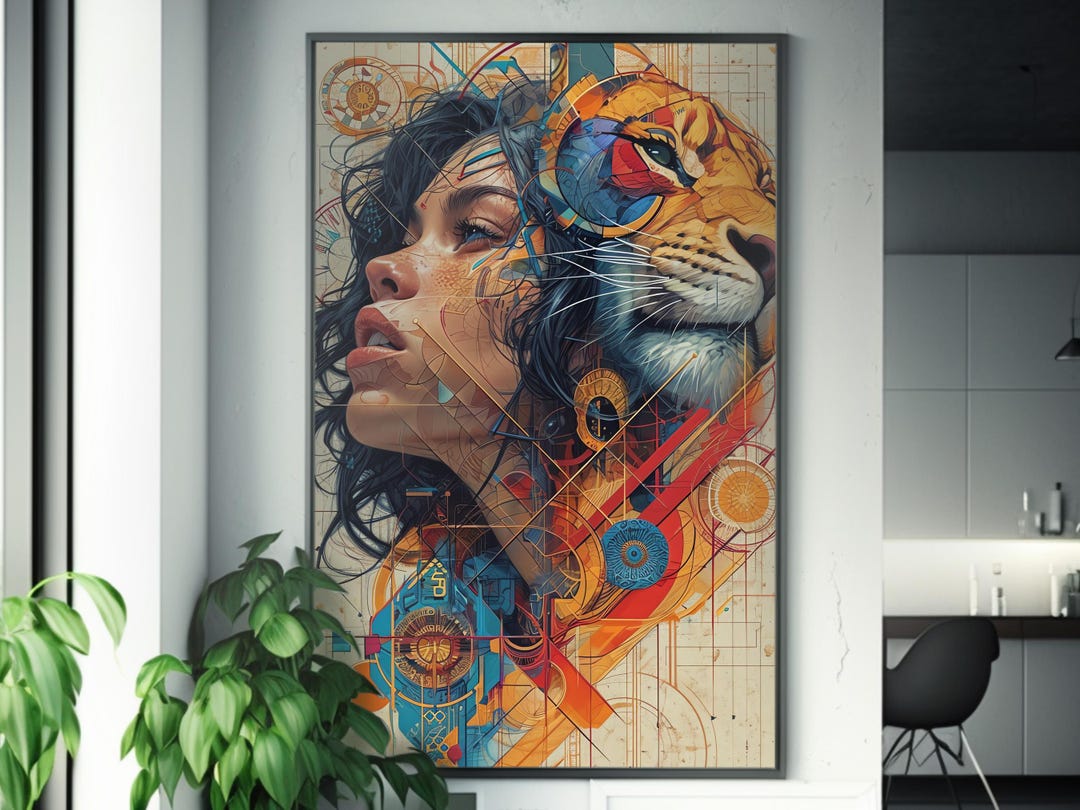Exquisite Tiger and Woman Painting | Android Jones Inspired Art ...