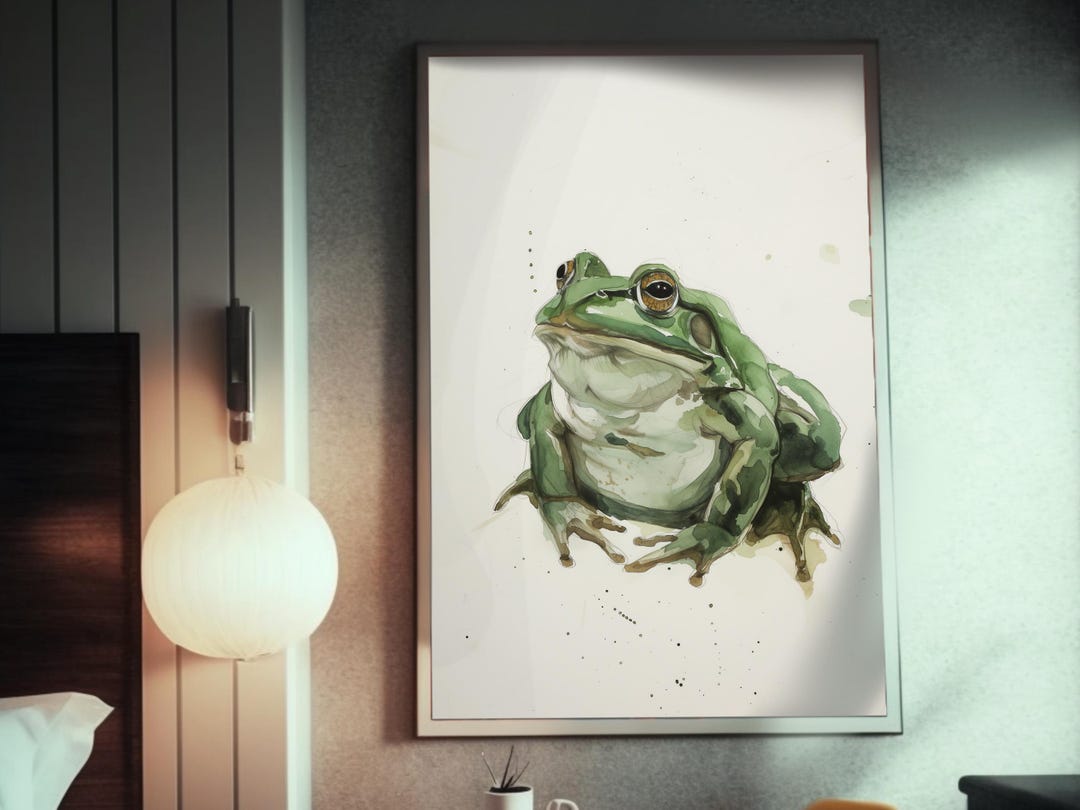 Green Frog Portrait | Inspired by Rococo Style | Gouache Painting | Art ...